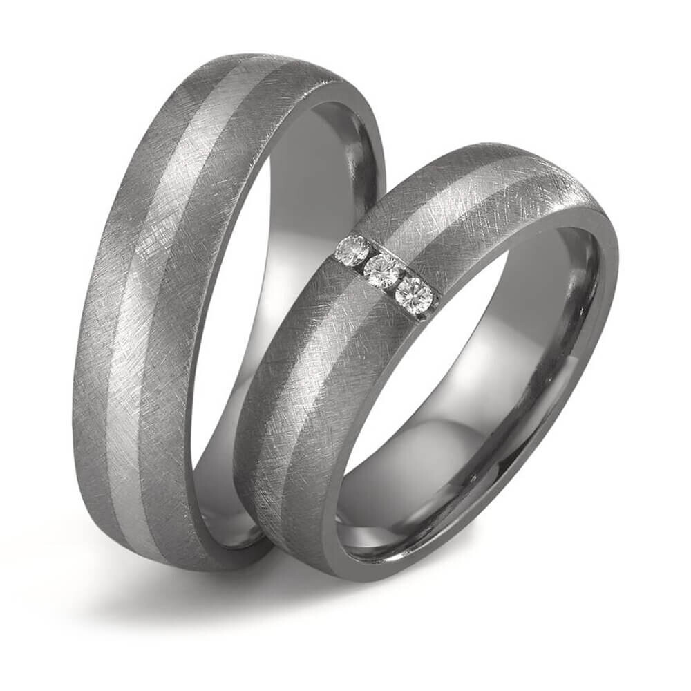 Trauringe aus Tantal & Platin Brillant TeNo 52680